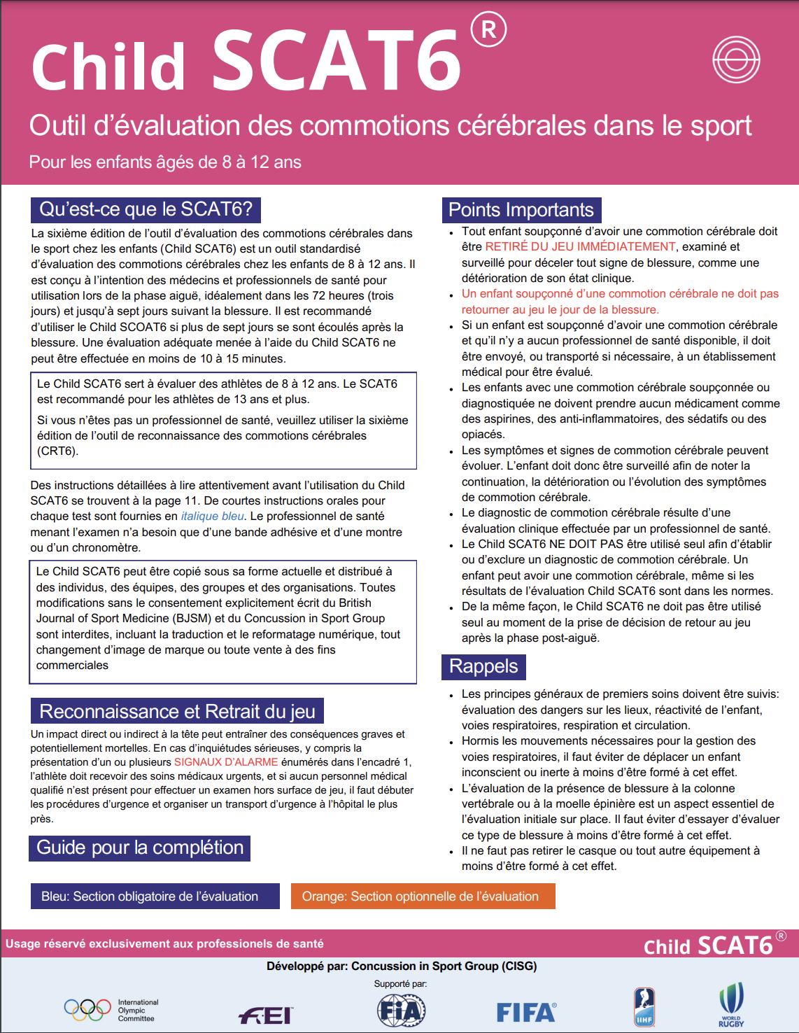 Sport Concussion Assessment Tool